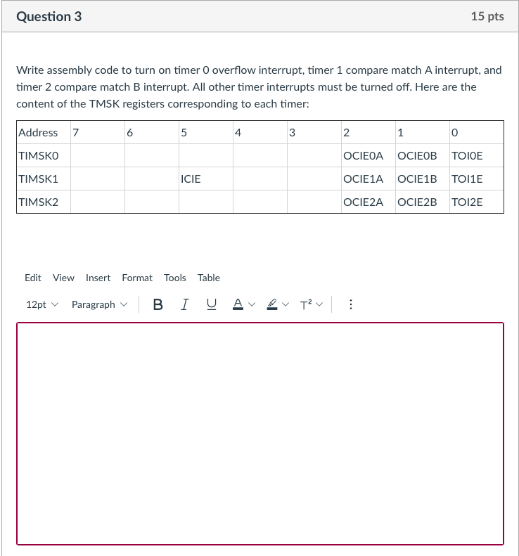 Solved Write assembly code to turn on timer 0 overflow | Chegg.com