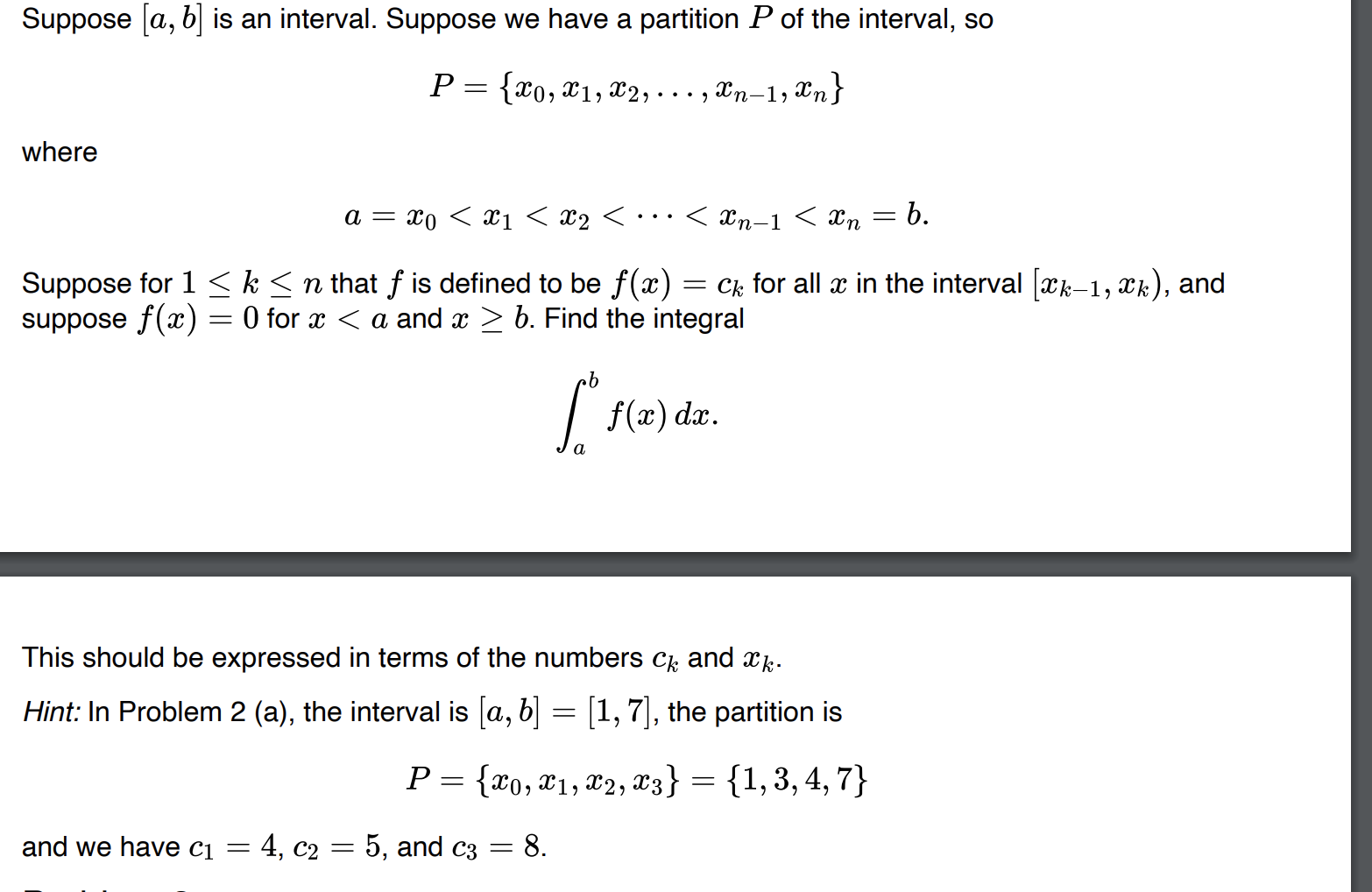 Solved Here, we find integrals of simple "step functions." | Chegg.com