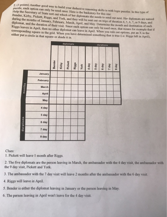 Deductive Reasoning Puzzles