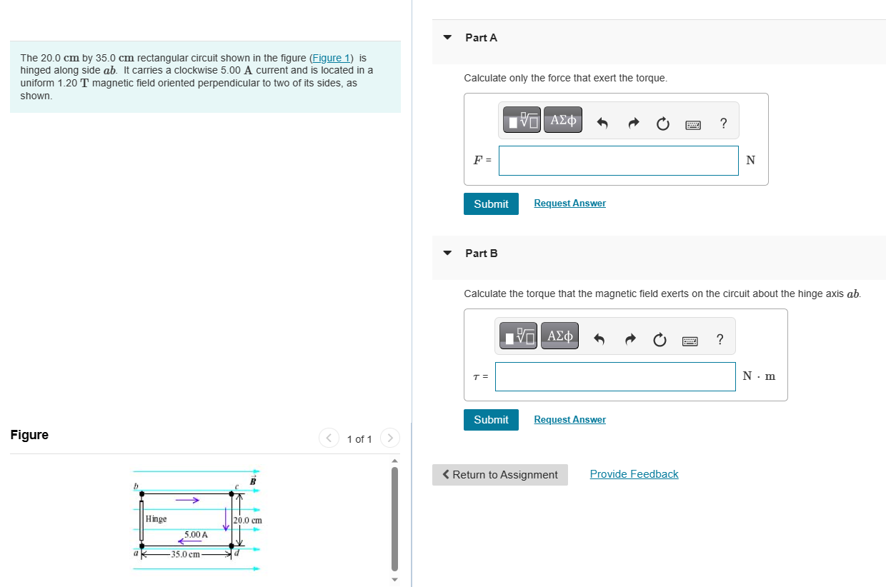 Solved The 20.0 cm by 35.0 cm rectangular circuit shown in | Chegg.com