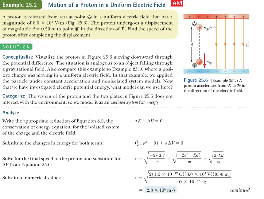 A Proton Is Released in a Uniform Electric Field