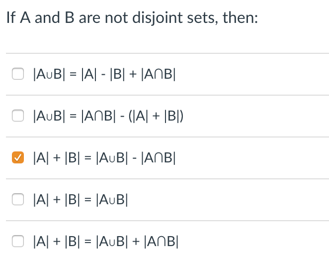 Solved Two sets, A and B, are called disjoint if IAnBI-0 | Chegg.com