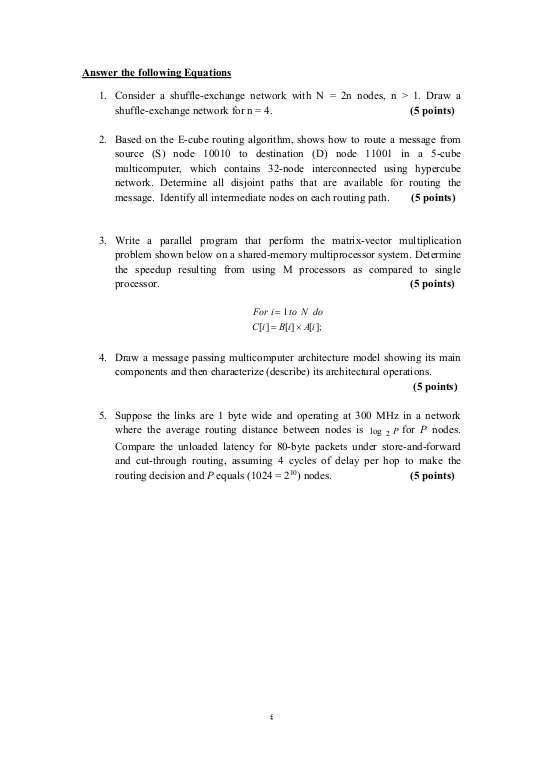 Solved Answer the following Equations 1. Consider a | Chegg.com