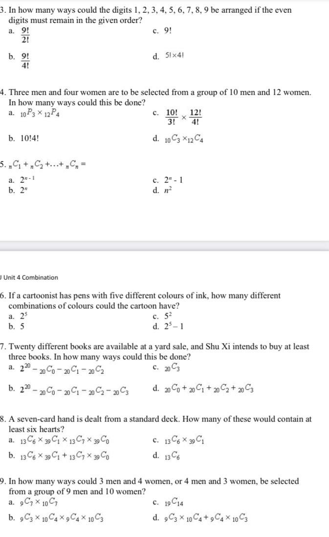 Solved 3. In how many ways could the digits 1, 2, 3, 4, 5, | Chegg.com