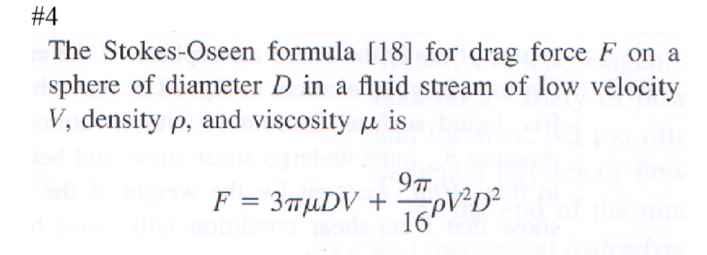 #4 The Stokes-Oseen formula [18] for drag force F on | Chegg.com