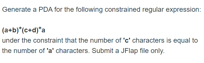 Solved Generate a PDA for the following constrained regular | Chegg.com