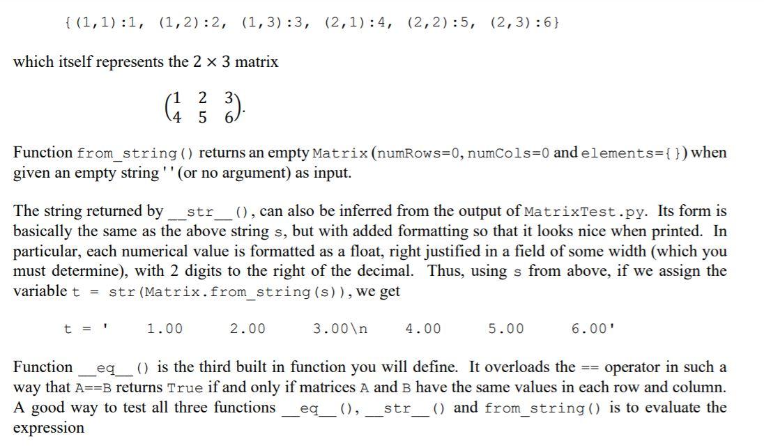 Solved In this assignment you will write a Python class | Chegg.com