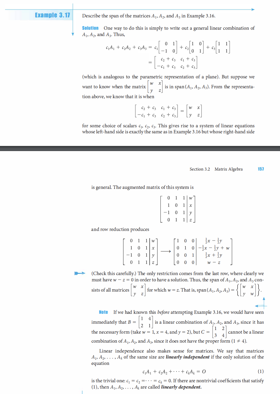 Solved In Exercises, find the general form of the span of | Chegg.com