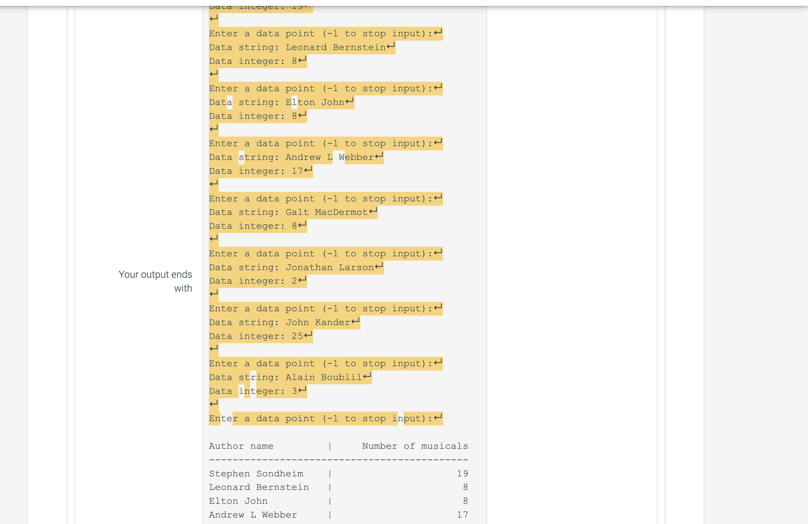 Solved (3) Prompt the user for data points. Data points must | Chegg.com
