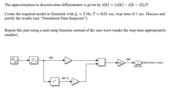 Solved The approximation to discrete-time differentiator is | Chegg.com