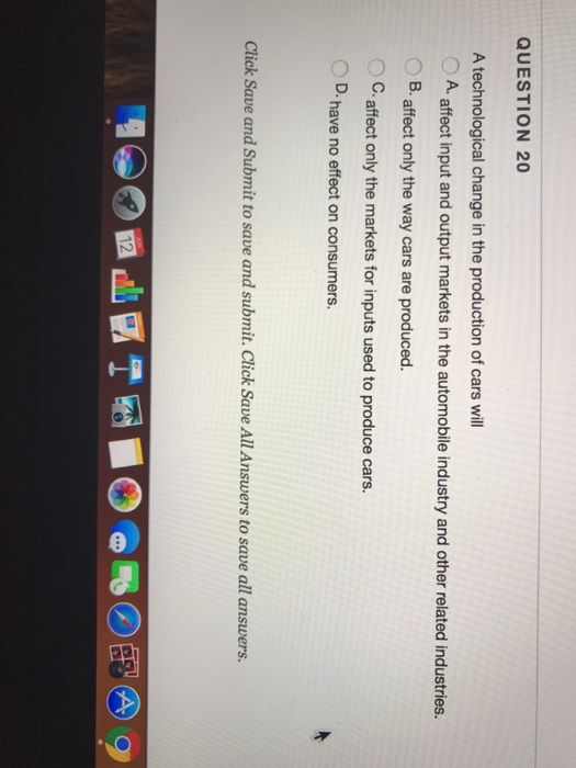 Solved QUESTION 20 A technological change in the production | Chegg.com