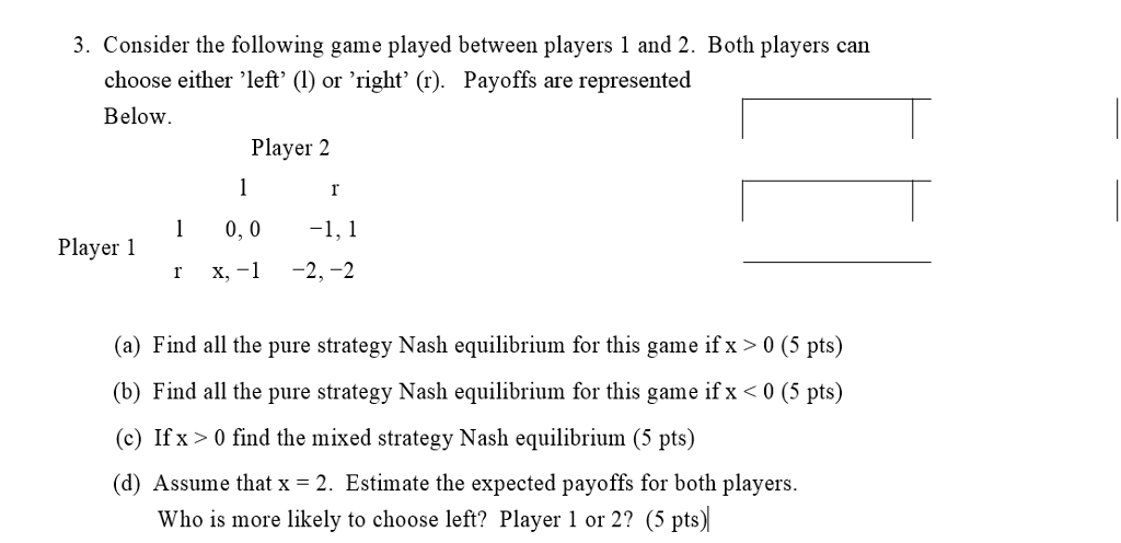 Solved 3. Consider the following game played between players | Chegg.com