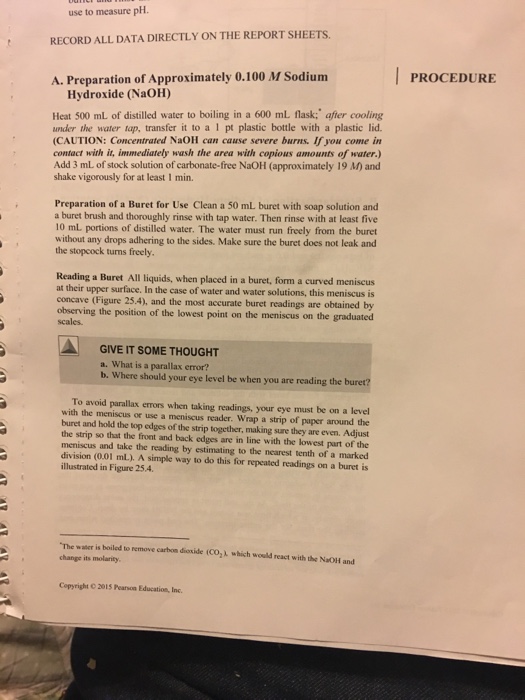 Solved 2. Prior to last week's lab you boiled the water | Chegg.com