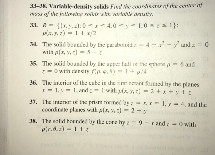 Solved Variable-density solids Find the coordinates of the | Chegg.com Solved Variable-density solids Find the coordinates of the | Chegg.com