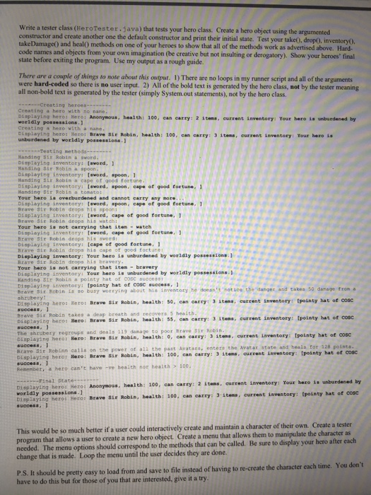 Solved Question 1 Write A Class That Has The Following 