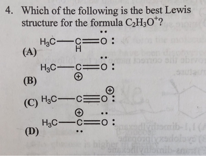 Solved Which of the following is the best Lewis structure | Chegg.com