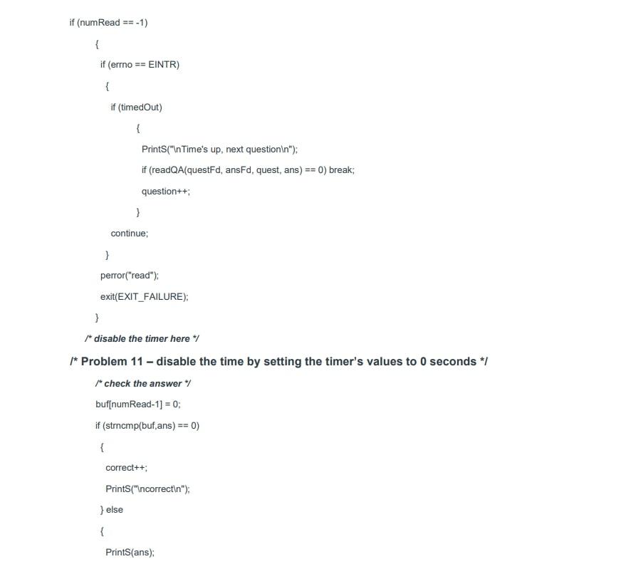 Solved You are being asked to implement a timed quiz which | Chegg.com
