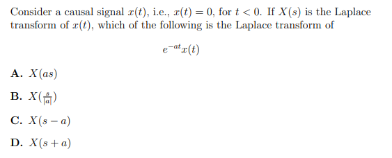 Solved Consider a causal signal z(t), i.e., (t) = 0, for t | Chegg.com