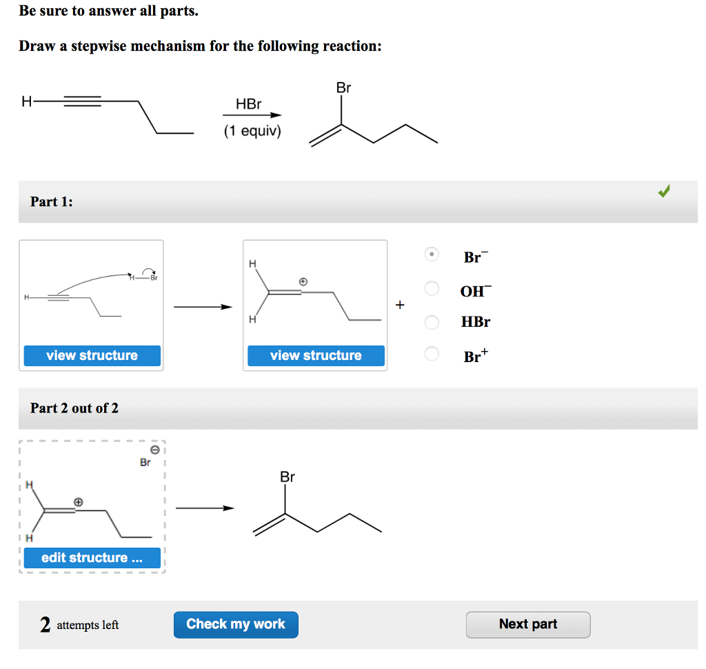 Solved Be sure to answer all parts Draw a stepwise mechanism | Chegg.com