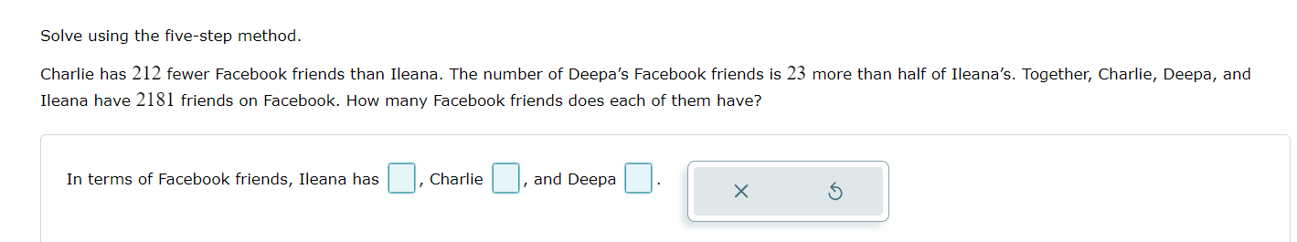 Solved Solve using the five-step method. Charlie has 212 | Chegg.com