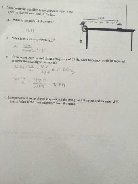 Solved You create the standing wave shown at right using a | Chegg.com