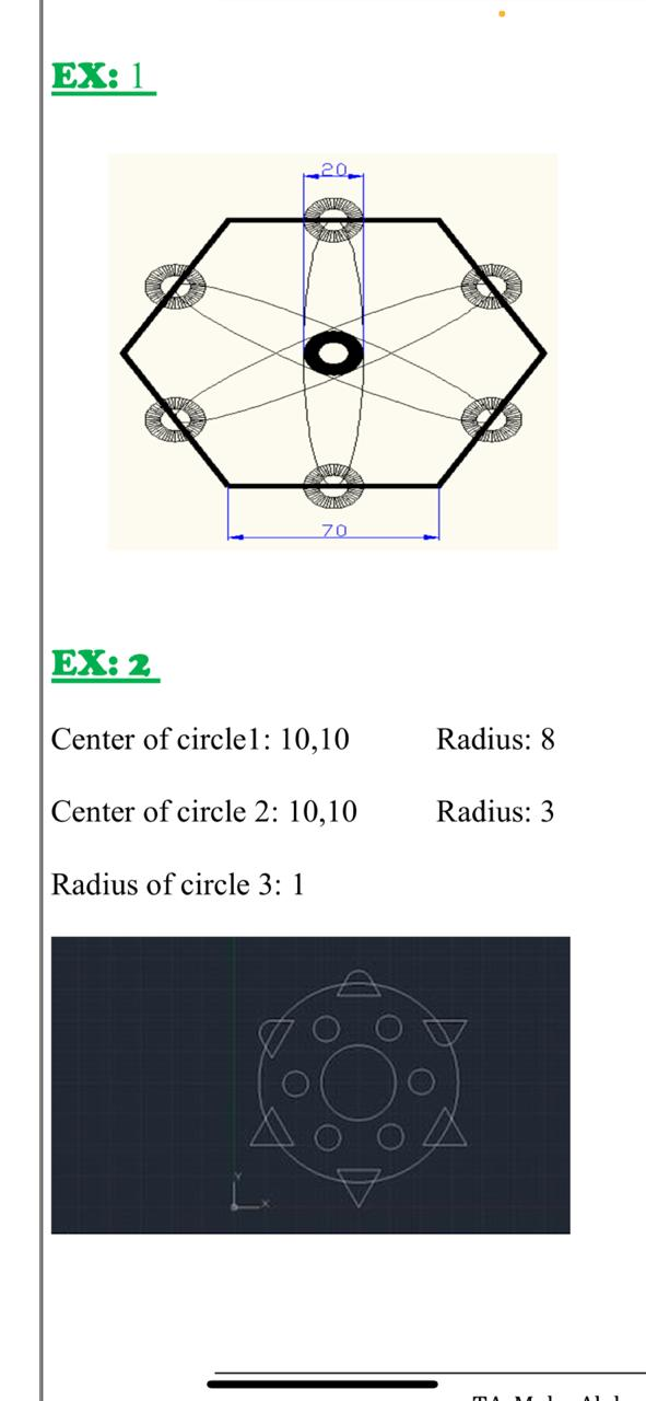 Solved EX:1 20. 70 EX: 2 Center of circle1: 10,10 Radius: 8 | Chegg.com