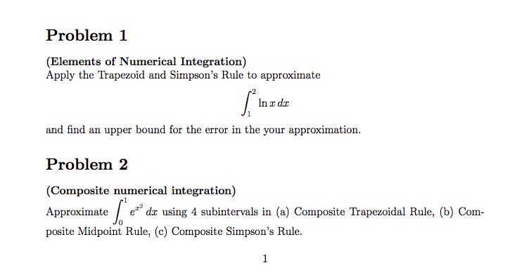 Solved (Elements of Numerical Integration) Apply the | Chegg.com