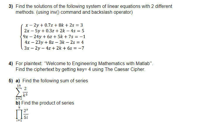 3) Find the solutions of the following system of | Chegg.com
