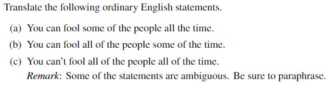 Translate the following ordinary English statements. | Chegg.com