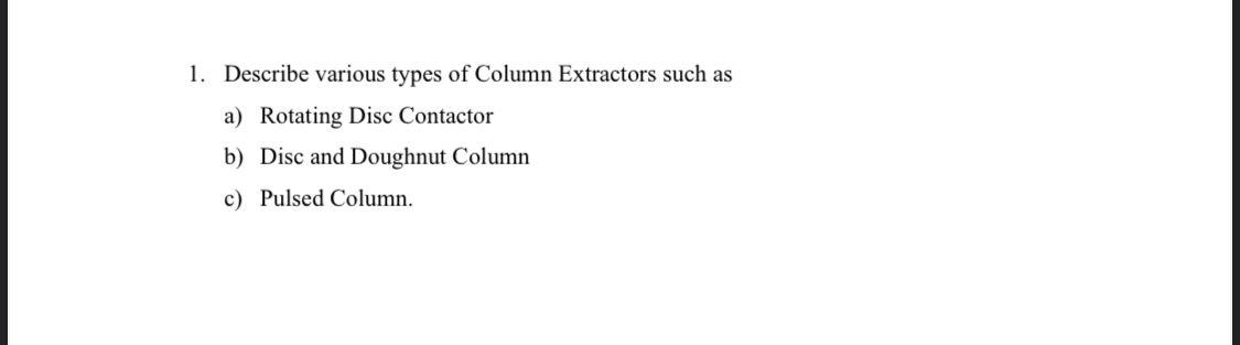 Solved 1. Describe various types of Column Extractors such | Chegg.com