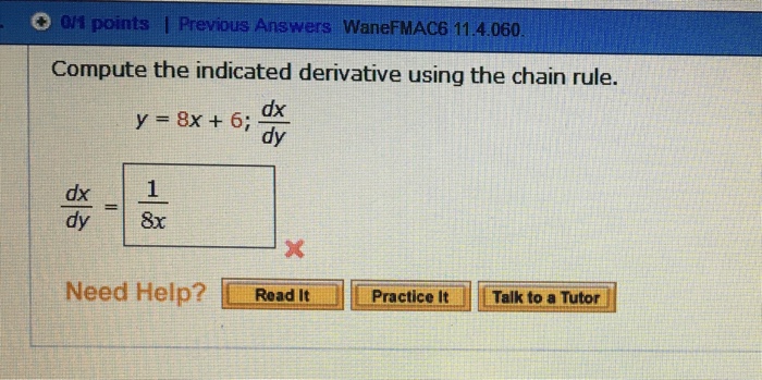 Solved Compute the indicated derivative using the chain | Chegg.com