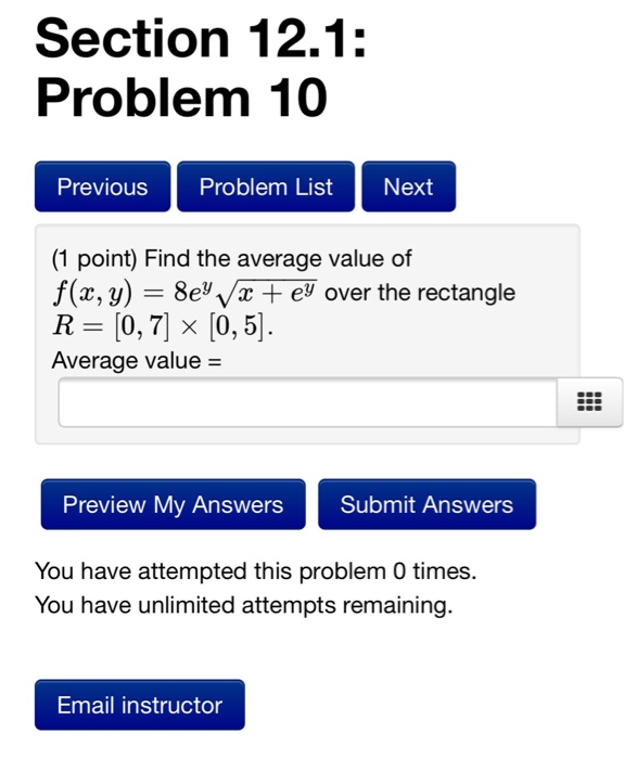 Solved Find The Average Value Of F X Y 8e Y Squareroot X