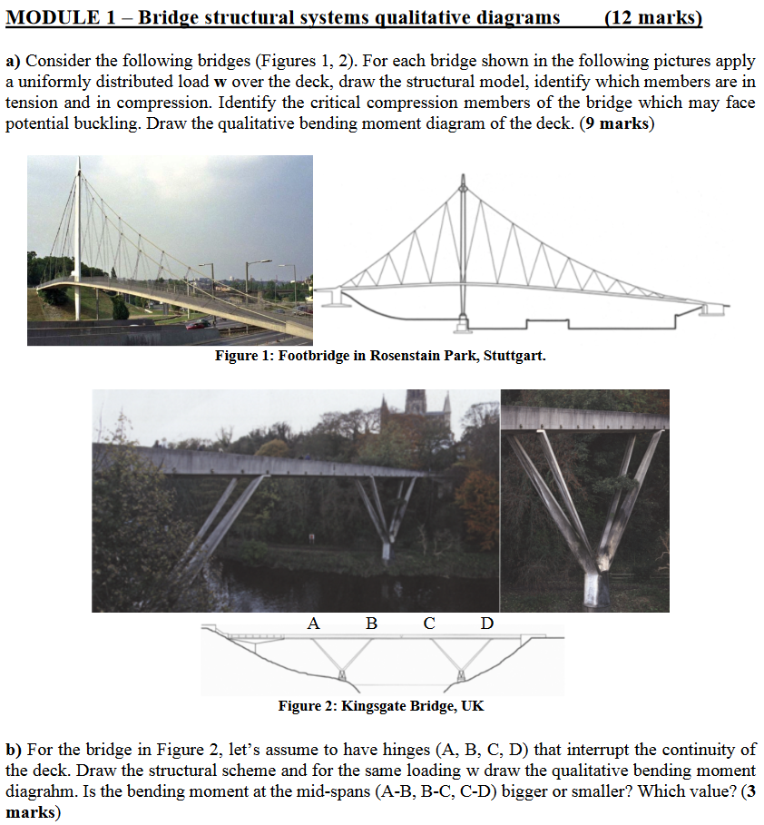 Solved a) Consider the following bridges (Figures 1,2 ). For | Chegg.com