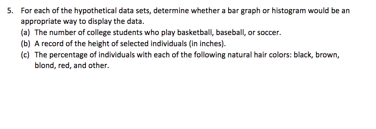 Solved 5. For each of the hypothetical data sets, determine | Chegg.com