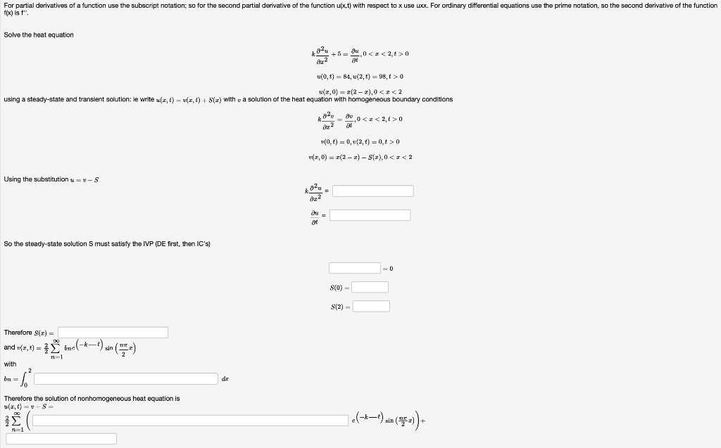 Solved For partial derivatives of a function use the | Chegg.com