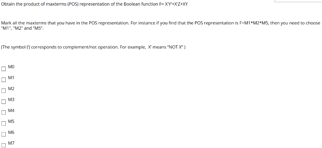 Solved Obtain the product of maxterms (POS) representation | Chegg.com