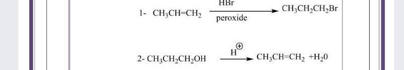 Solved HBr peroxide CH3CH2CH Br 1- CH2CH=CH2 + H 2- CH3CH2CH | Chegg.com