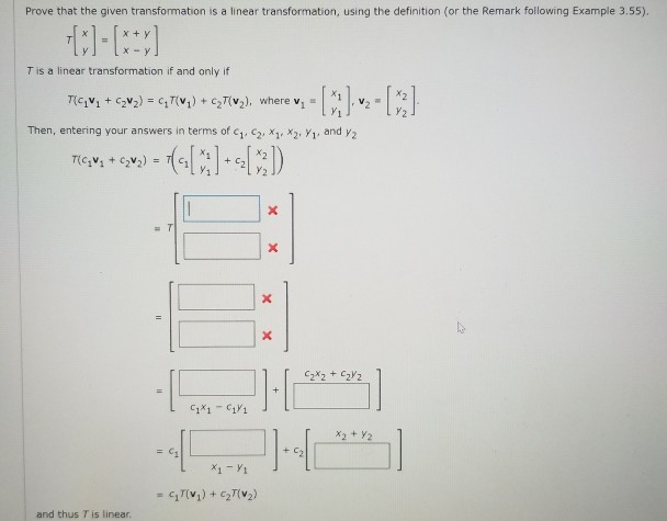 Solved Prove that the given transformation is a linear | Chegg.com
