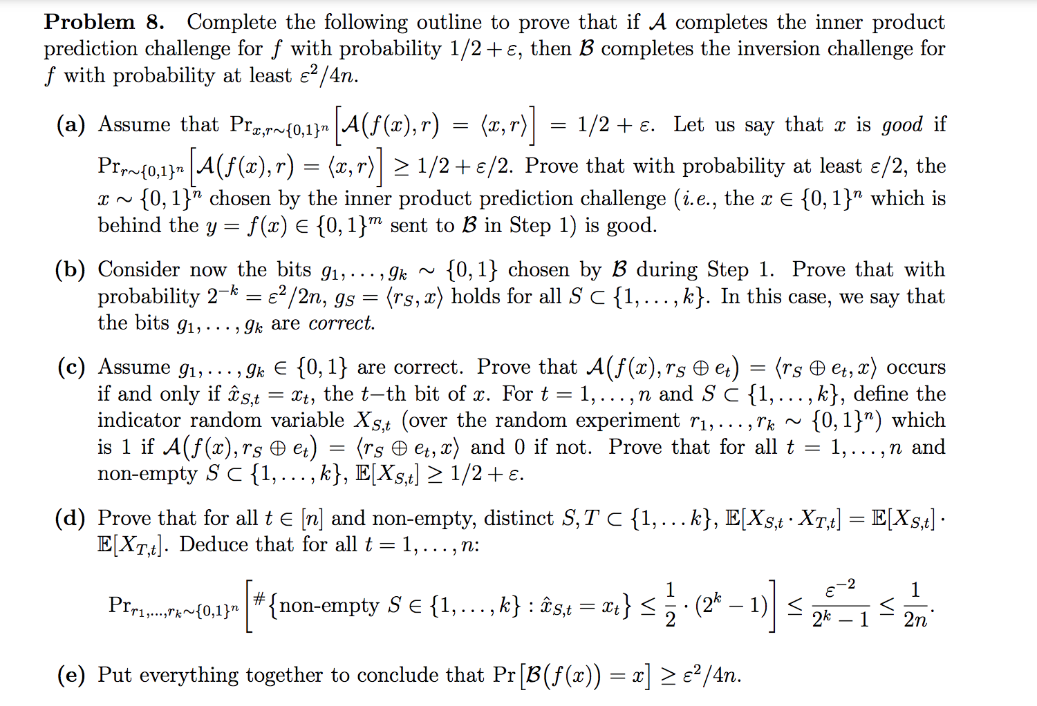 Solved Problem 8. Complete the following outline to prove | Chegg.com