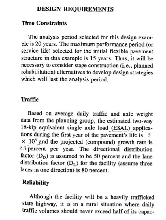 Flexible Pavement Design Homework Based on the data | Chegg.com
