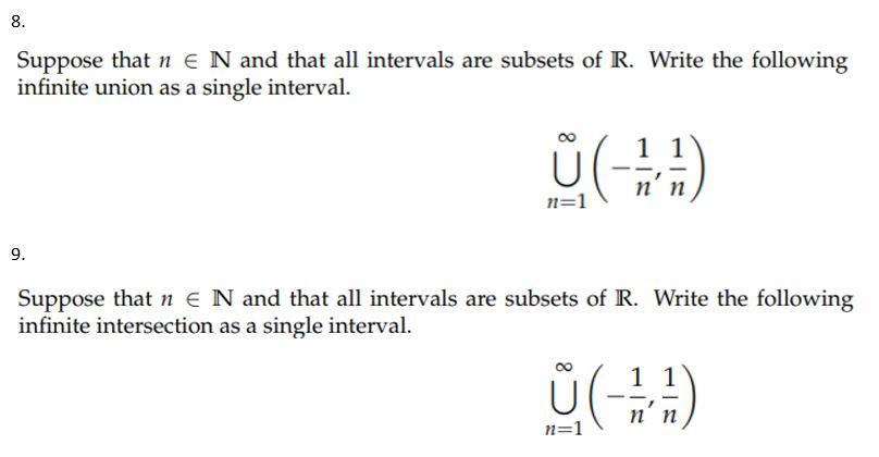 Solved 8. Suppose that ne N and that all intervals are | Chegg.com