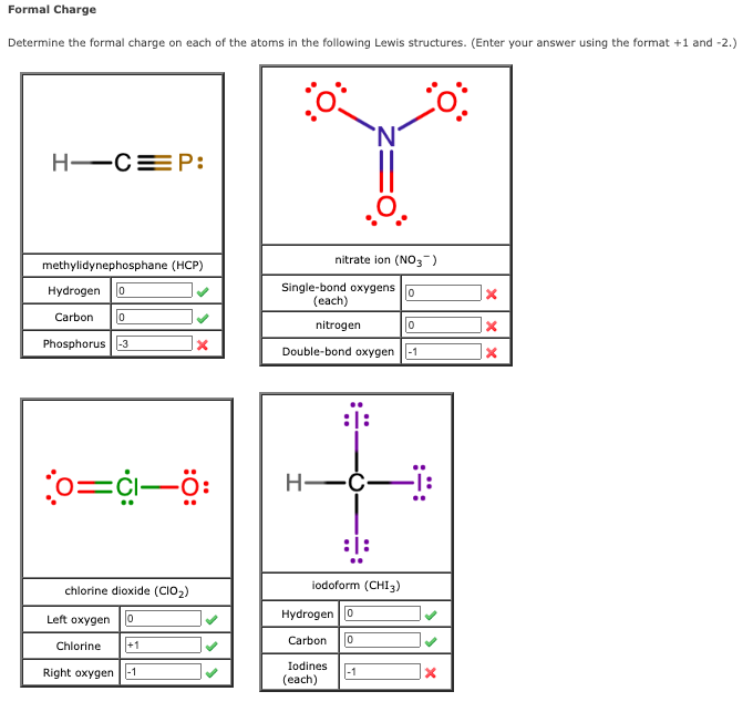Solved Determine the formal charge on each of the atoms in | Chegg.com