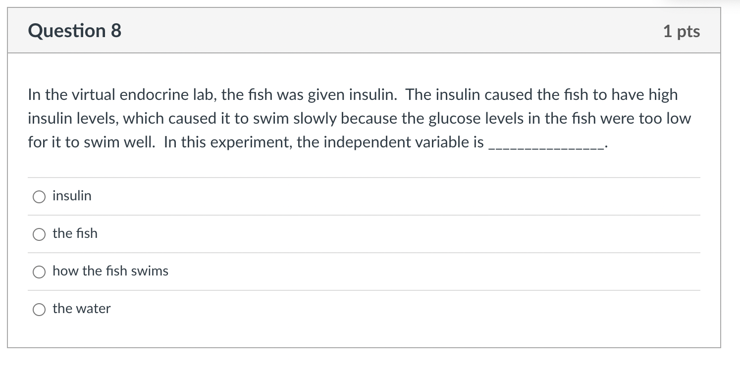 Solved Question 8 1 pts In the virtual endocrine lab, the | Chegg.com