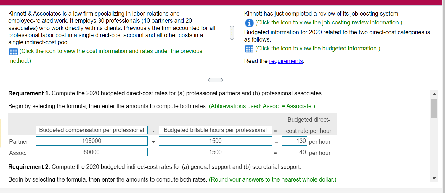 \begin{tabular}{l|l} Kinnett \& Associates is a law | Chegg.com