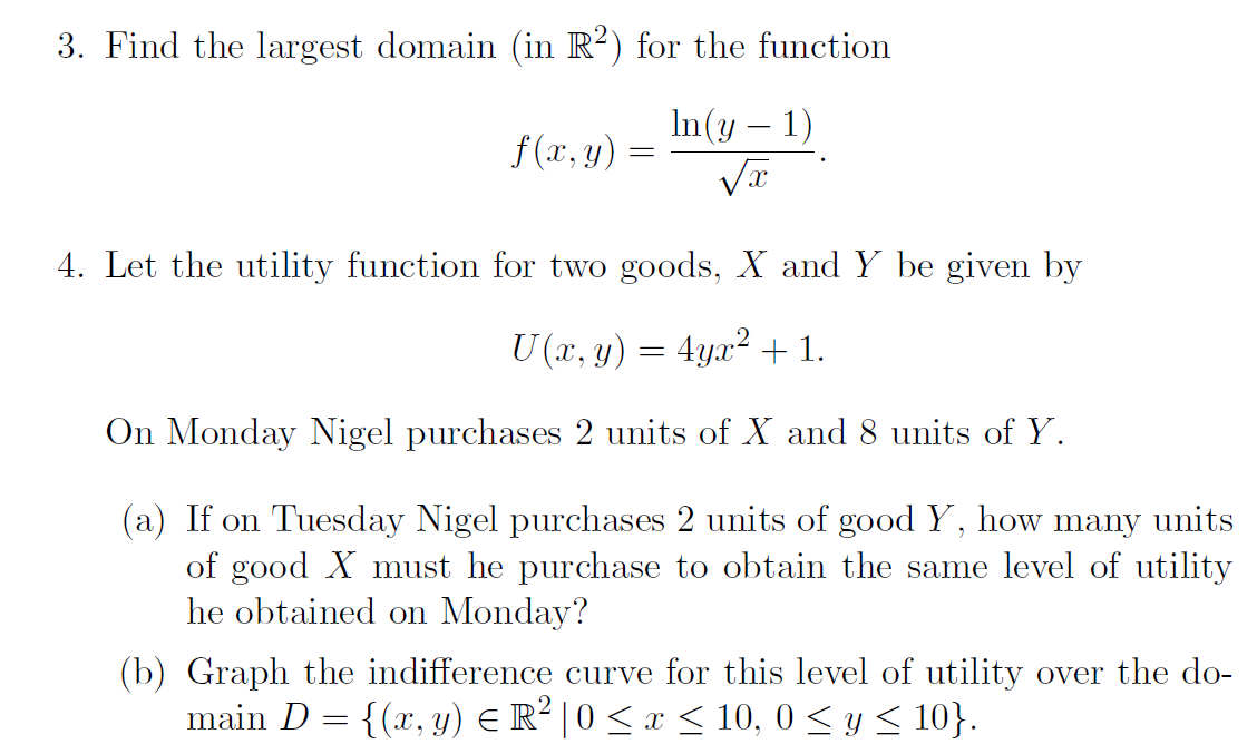Solved 3. Find the largest domain (in R2 ) for the function | Chegg.com