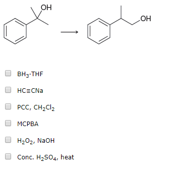 Solved BH3.THE HC=CNa PCC, CH2Cl2 ОМСРВА H2O2, NaOH Conc. | Chegg.com