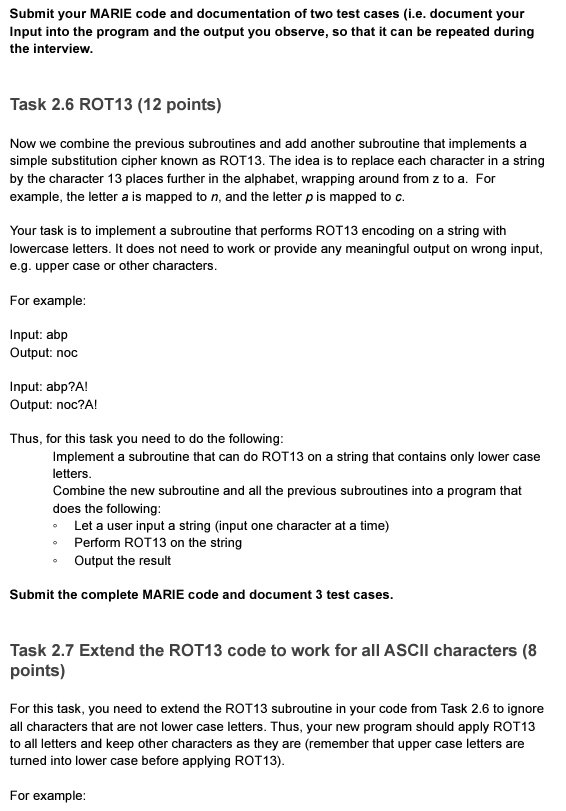 Solved For this task, you need to write MARIE code that can | Chegg.com