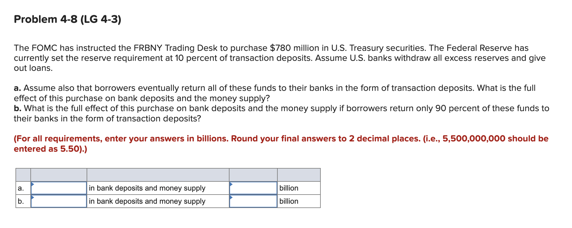 Solved The FOMC has instructed the FRBNY Trading Desk to | Chegg.com