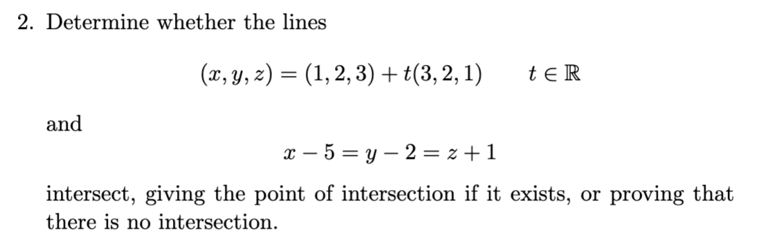 Solved 2. Determine whether the lines | Chegg.com