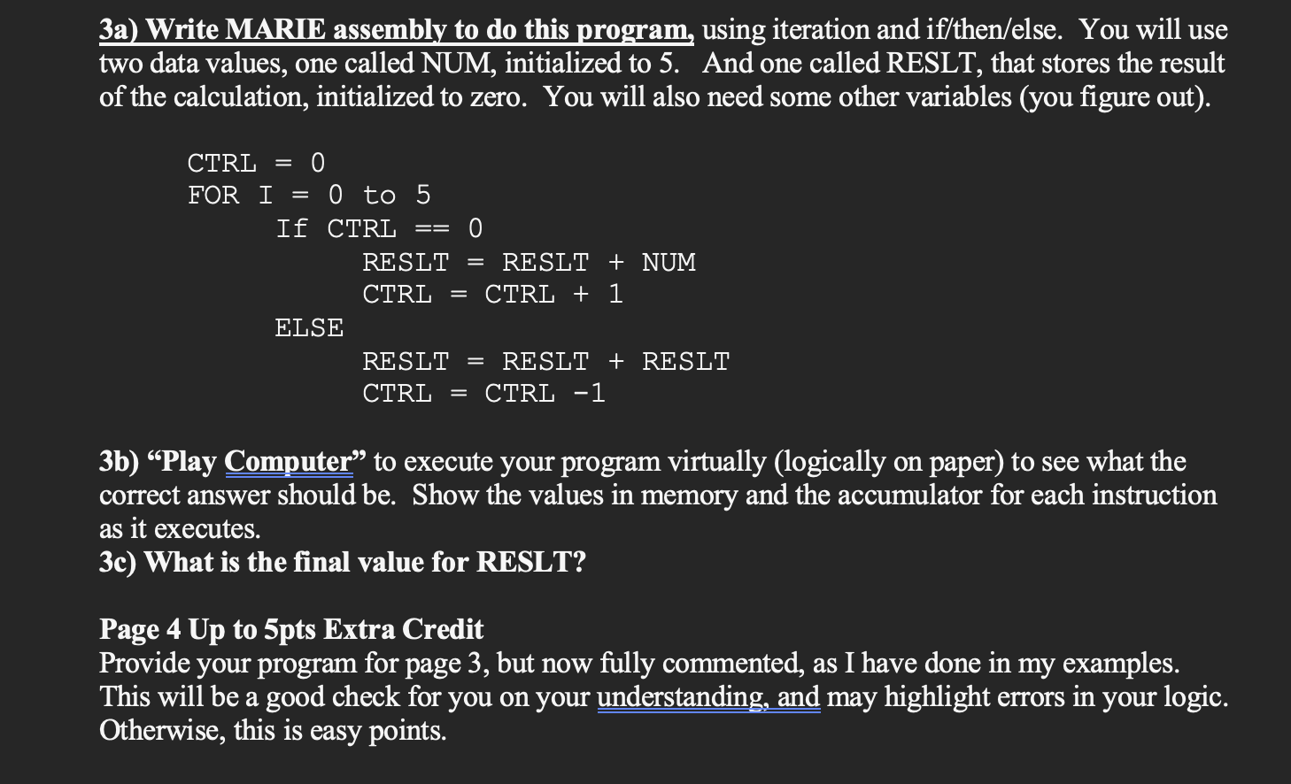 Solved 3a Write Marie Assembly To Do This Program Using